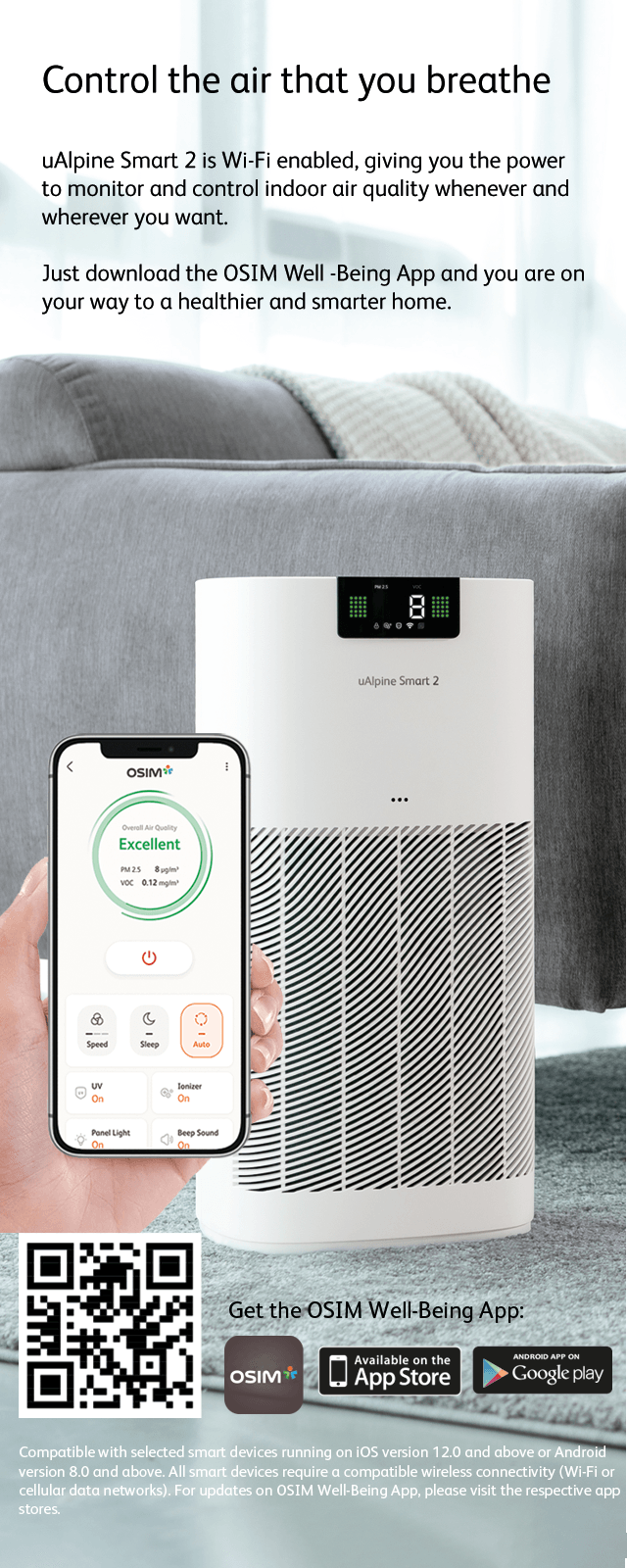 uAlpine Smart 2 Air Purifier | OSIM Singapore
