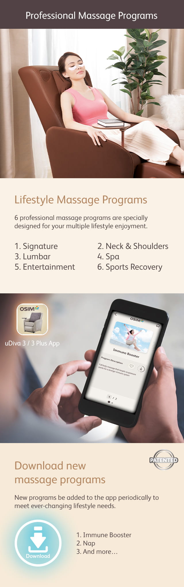 uDiva 3 Plus Massage Sofa